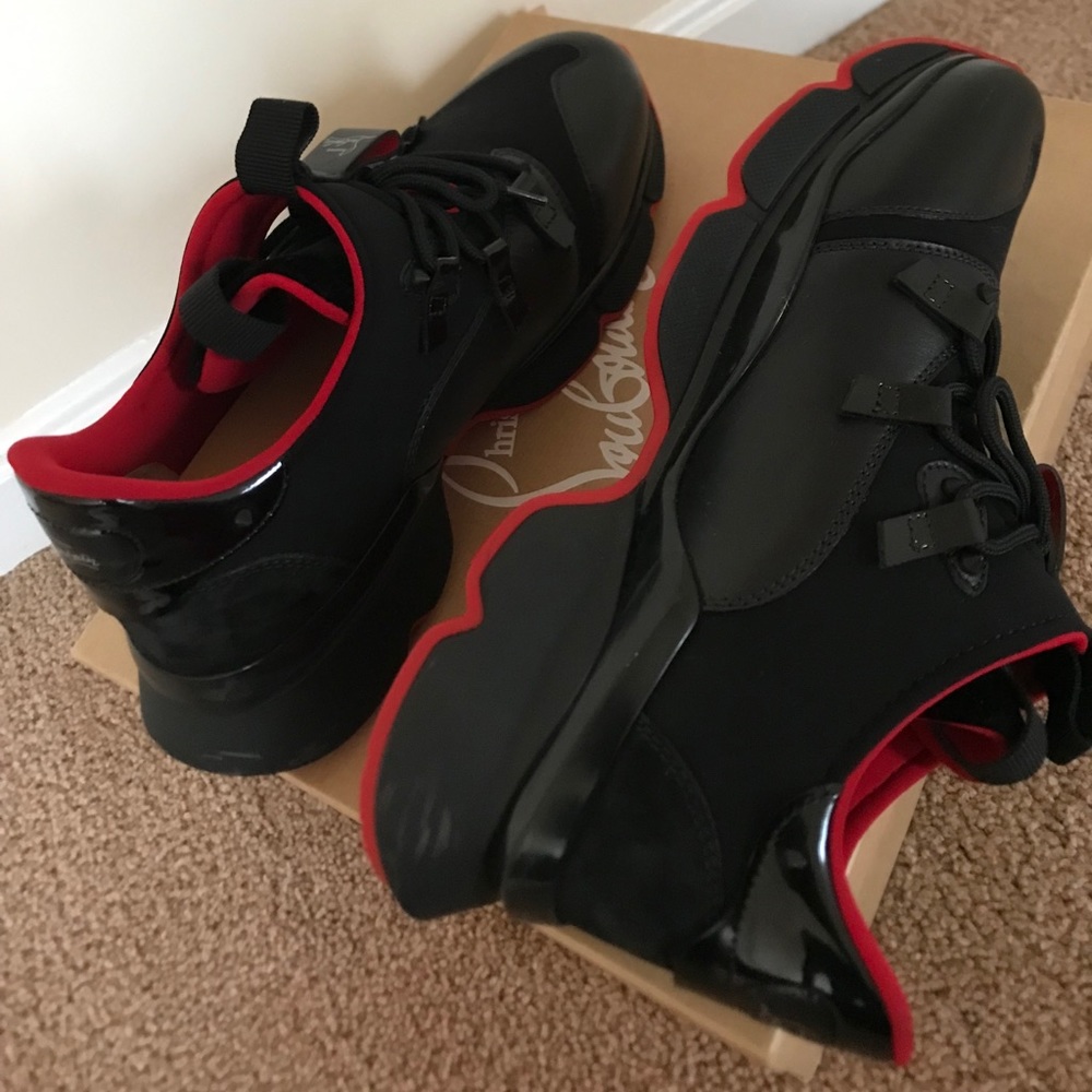 Christian Louboutin Red Runner Suede And Leather Snea… - Gem